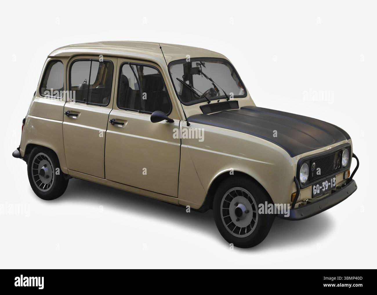 Studio shot of a vintage Renault 4L, showcasing its unique design and ...