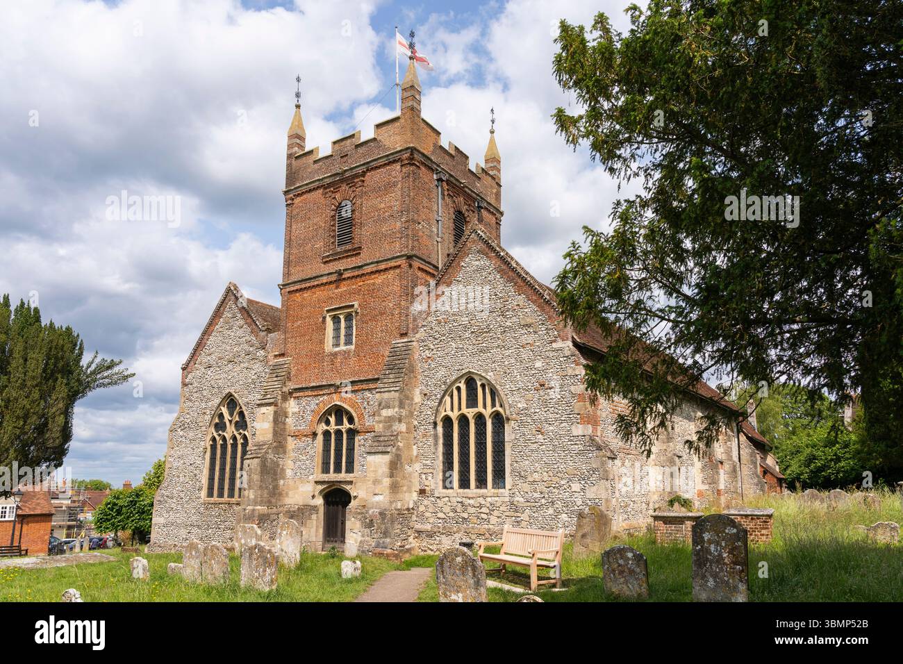 Historic Grade I listed All Saints Church with a crenelated parapet ...