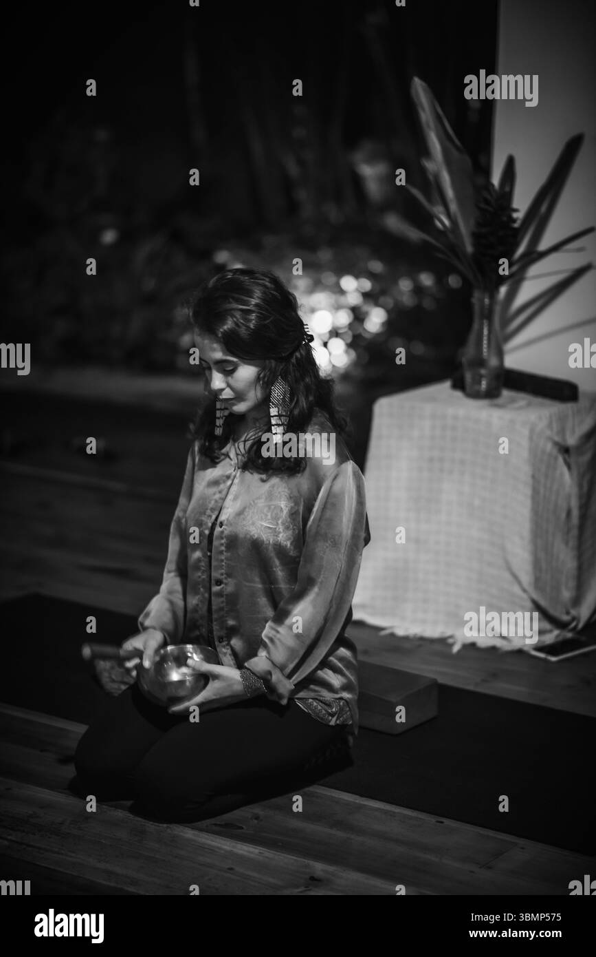 Tibetan meditation Black and White Stock Photos & Images - Alamy