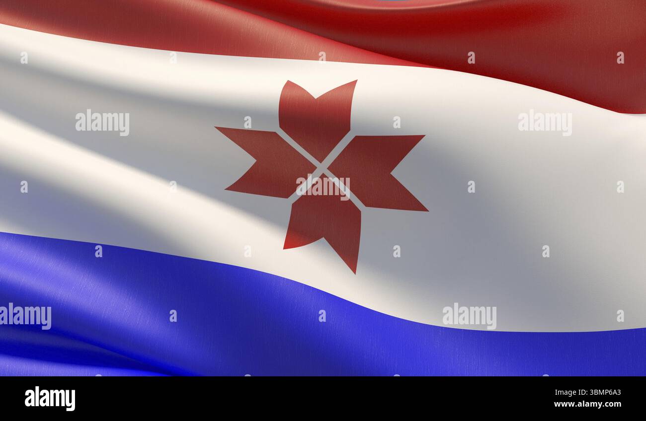 High resolution close-up 3D illustration. Flags of the federal subjects ...