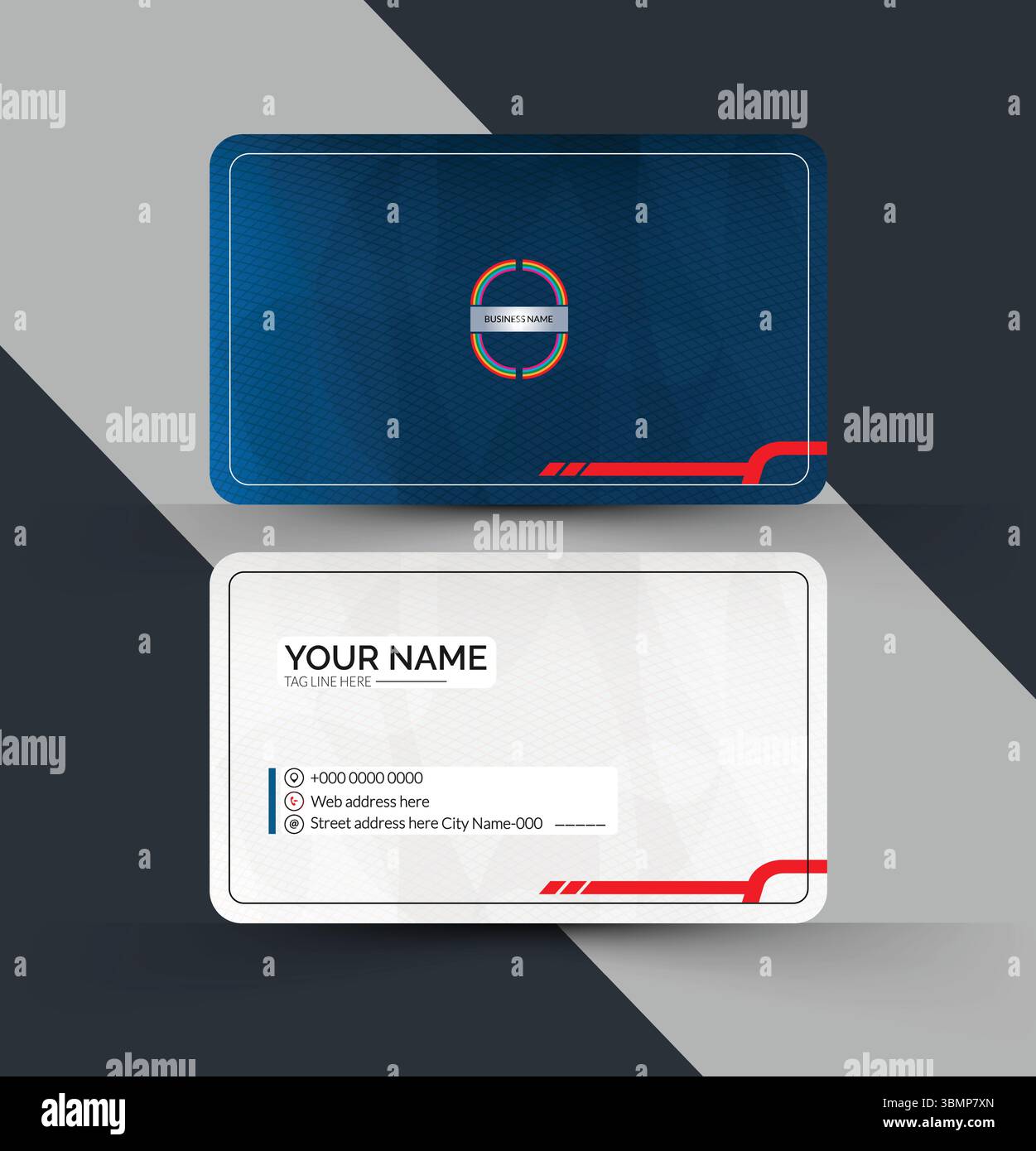 Modern stylish card company logo and mockup. Vector business card ...