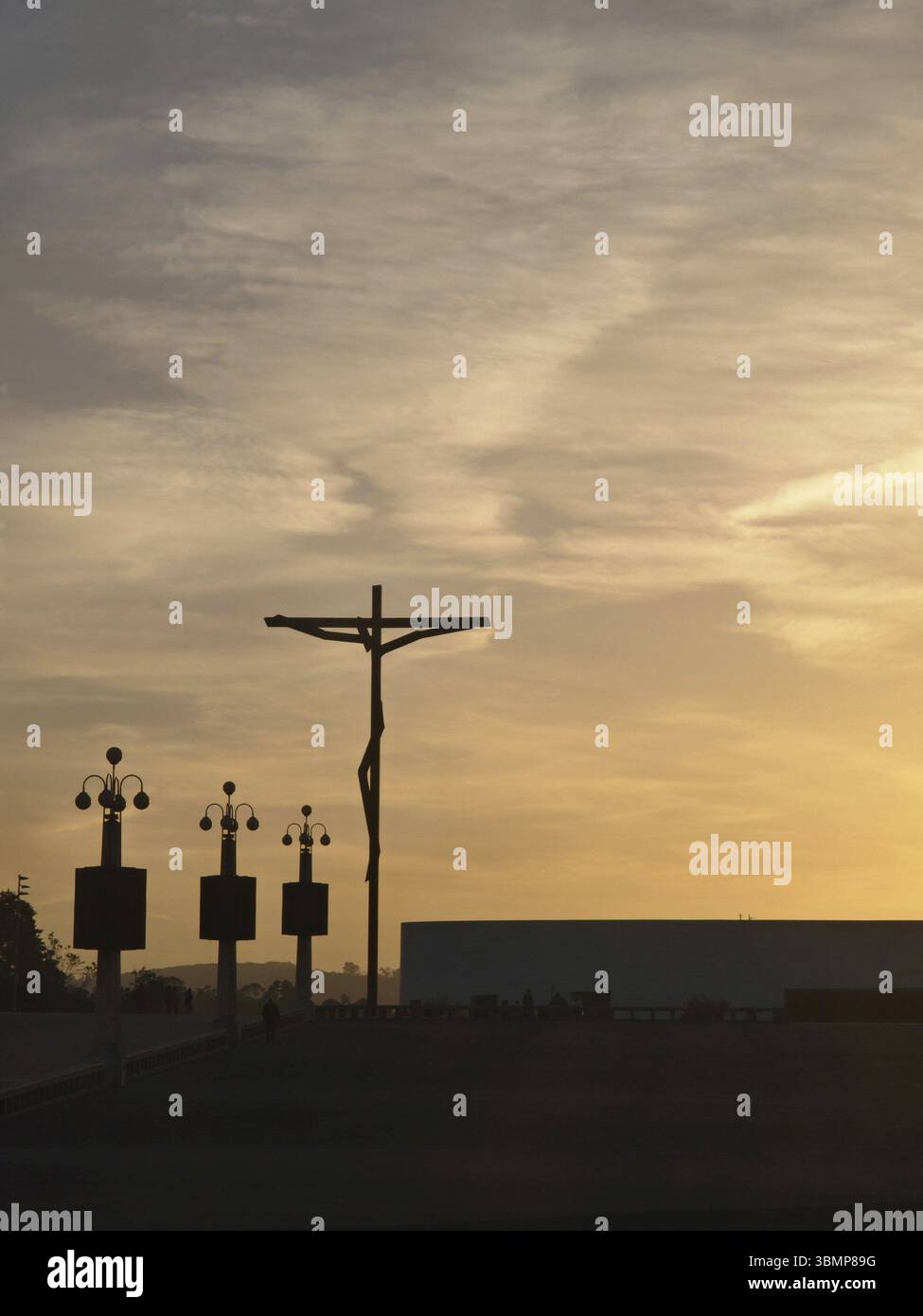Large cross standing during golden hour at Campo de Marte Airport, Sao ...