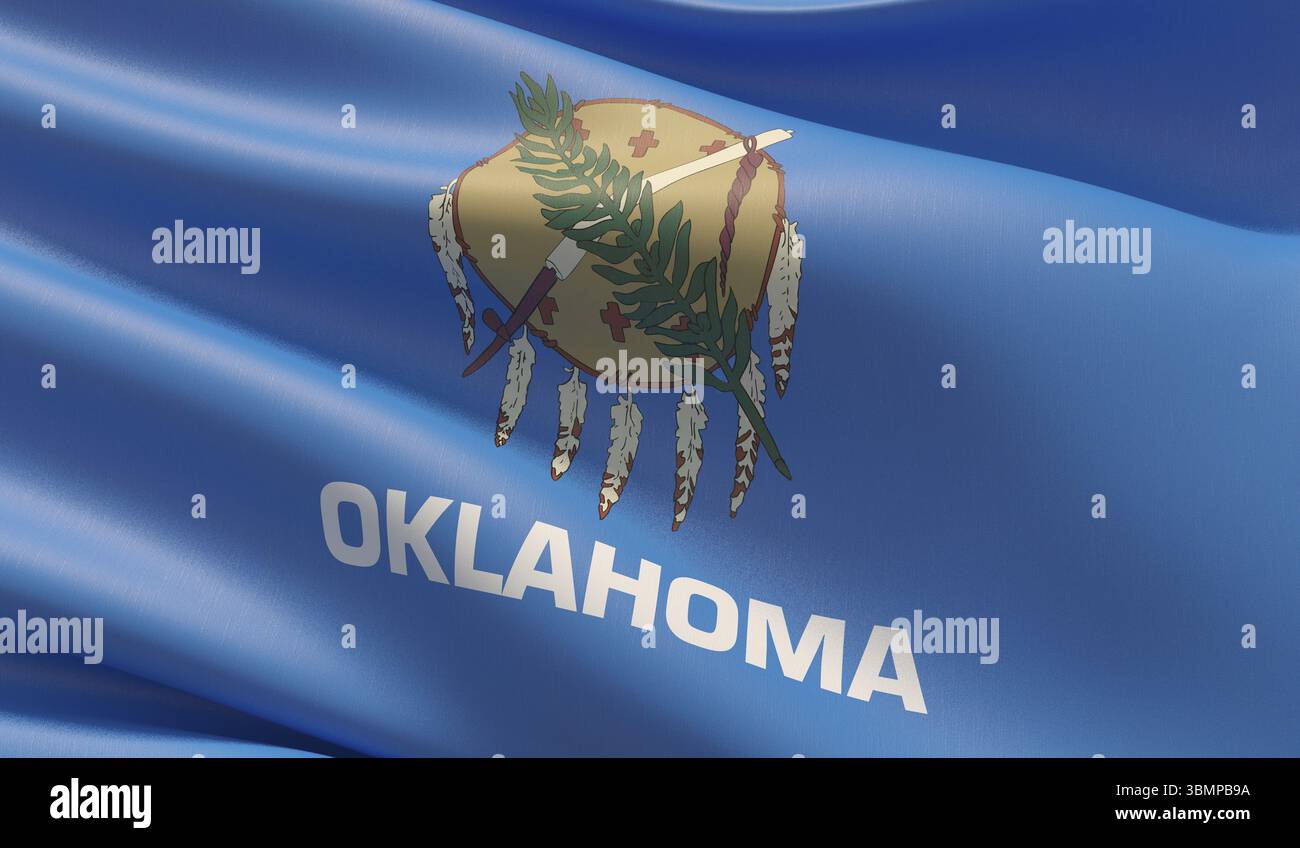 High resolution close-up Flag of Oklahoma - United States of America ...