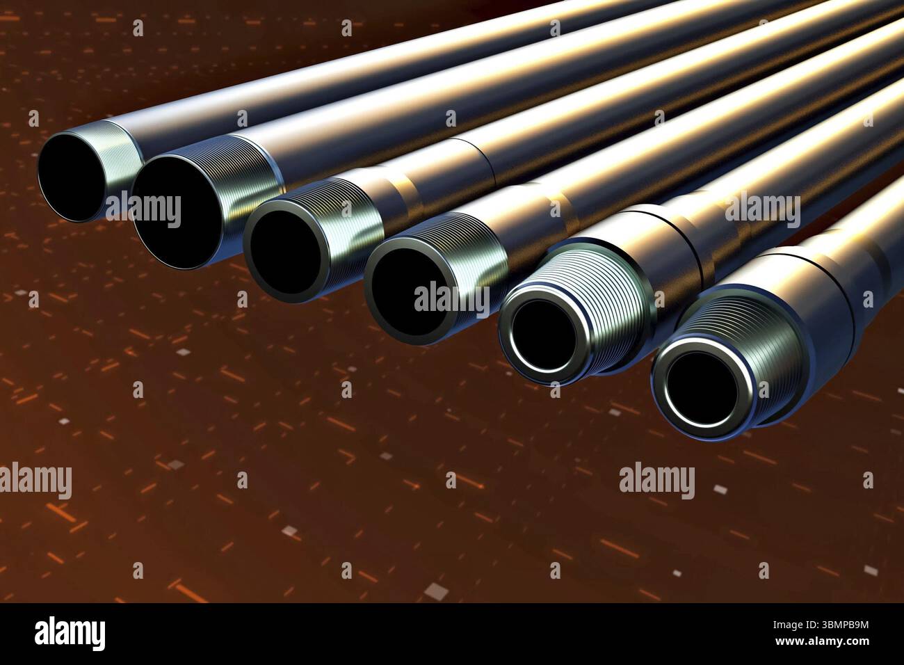 Pumped compressor pipes for the oil well. Oil and gas equipment Stock ...