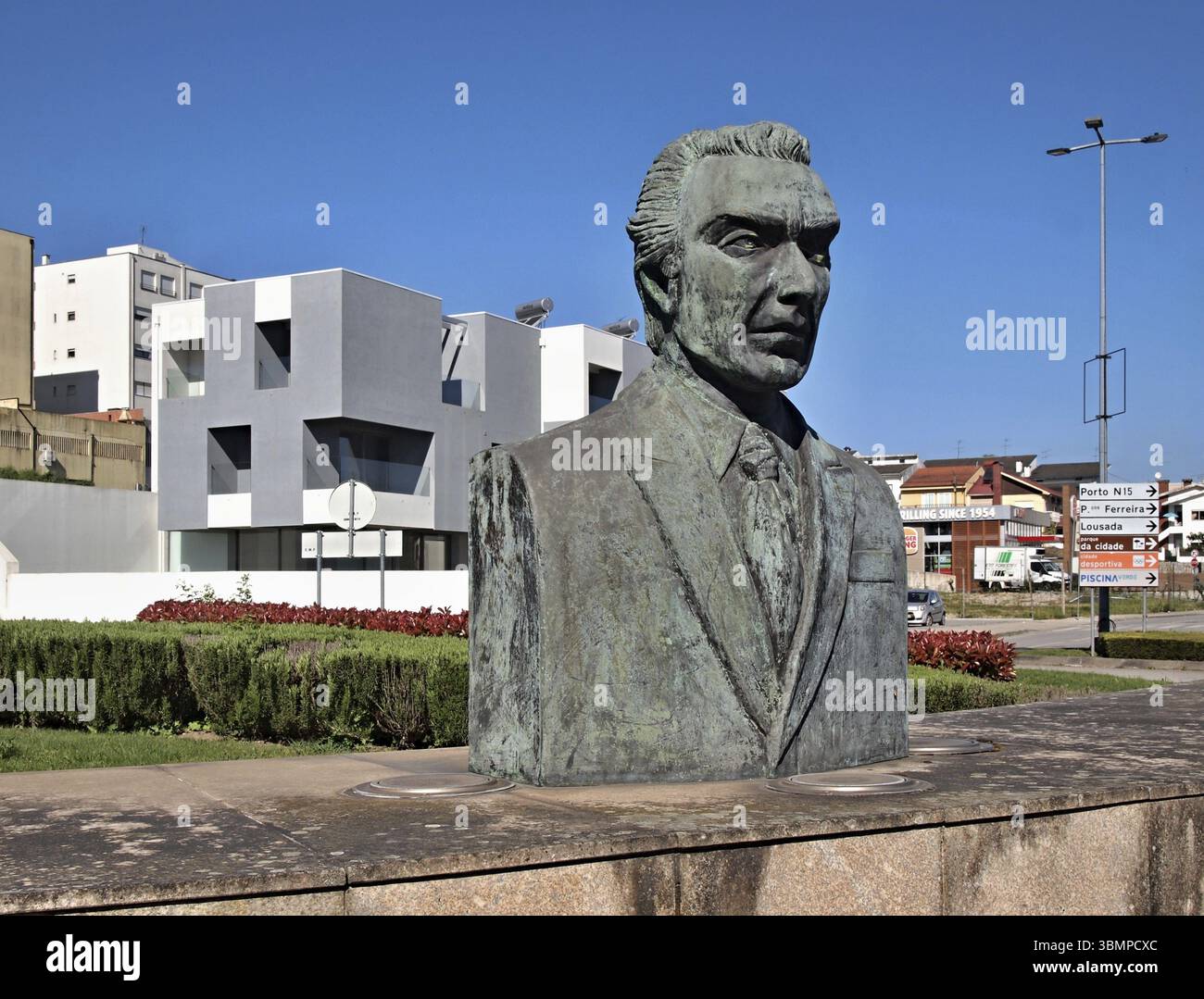 Bust of Jose Afonso, renowned Portuguese singer-songwriter, in ...