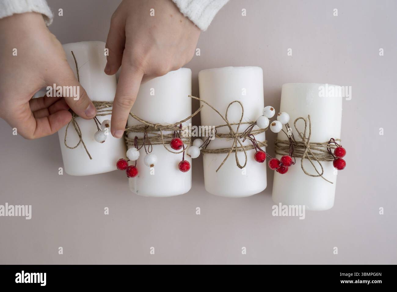 Handmade Christmas countdown advent four-week calendar. Festive holiday ...
