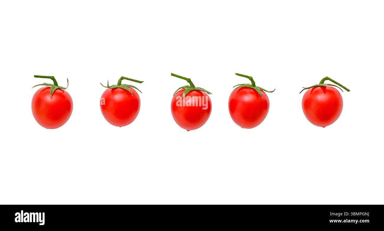 Row small cherry tomatoes Cut Out Stock Images & Pictures - Alamy