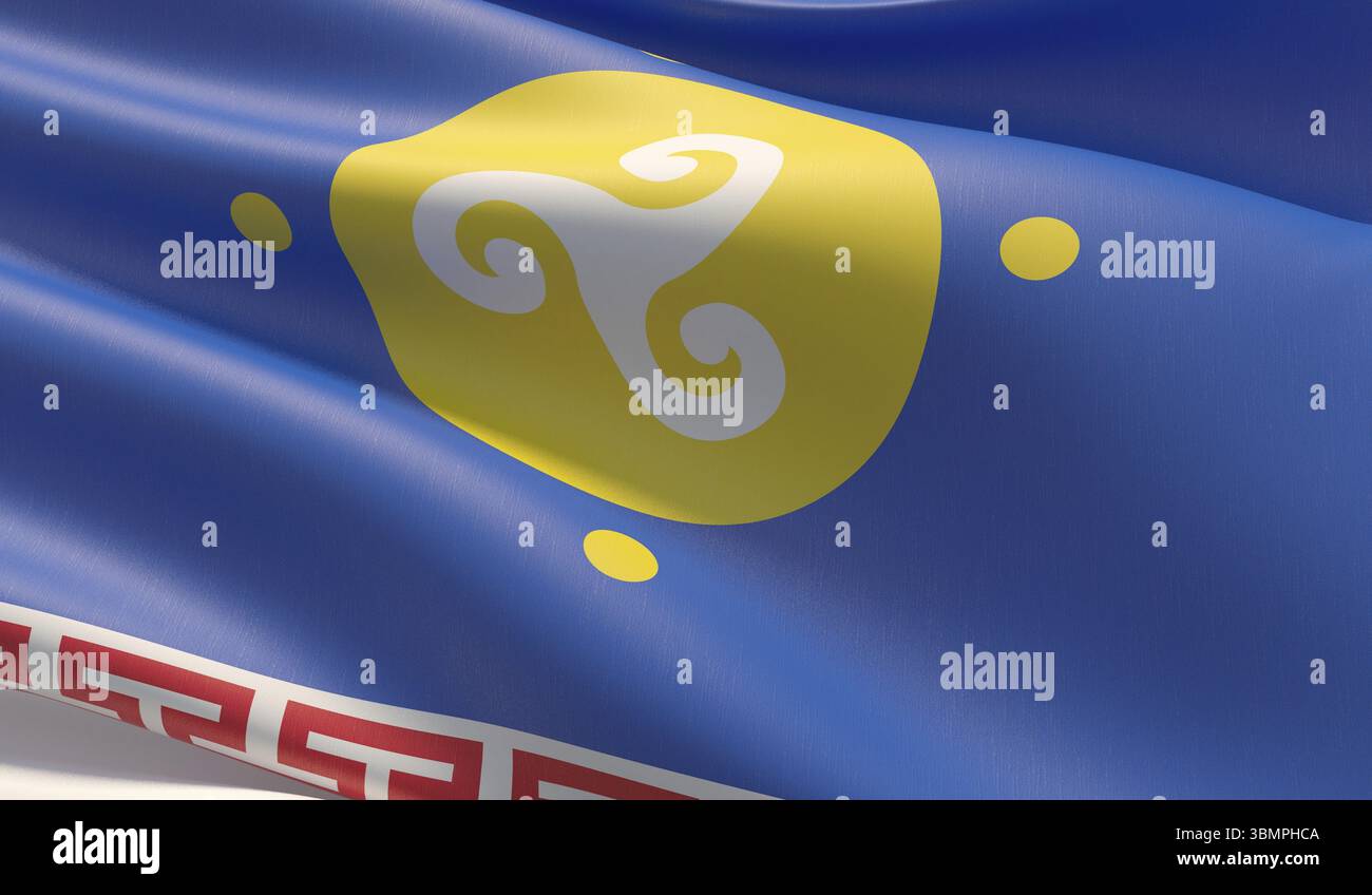 High resolution close-up 3D illustration. Flags of the federal subjects ...