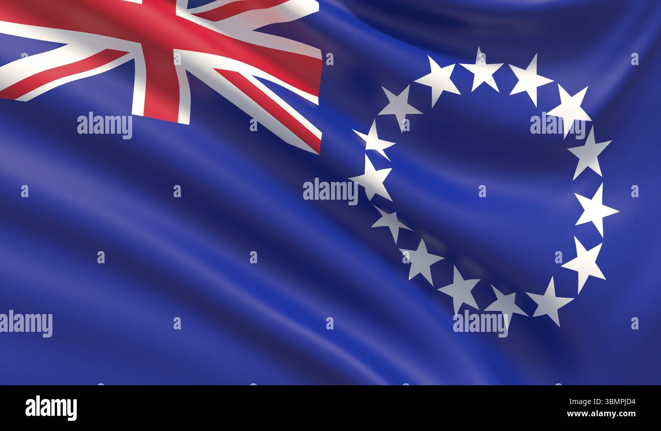 Flag cook islands waved hi-res stock photography and images - Alamy