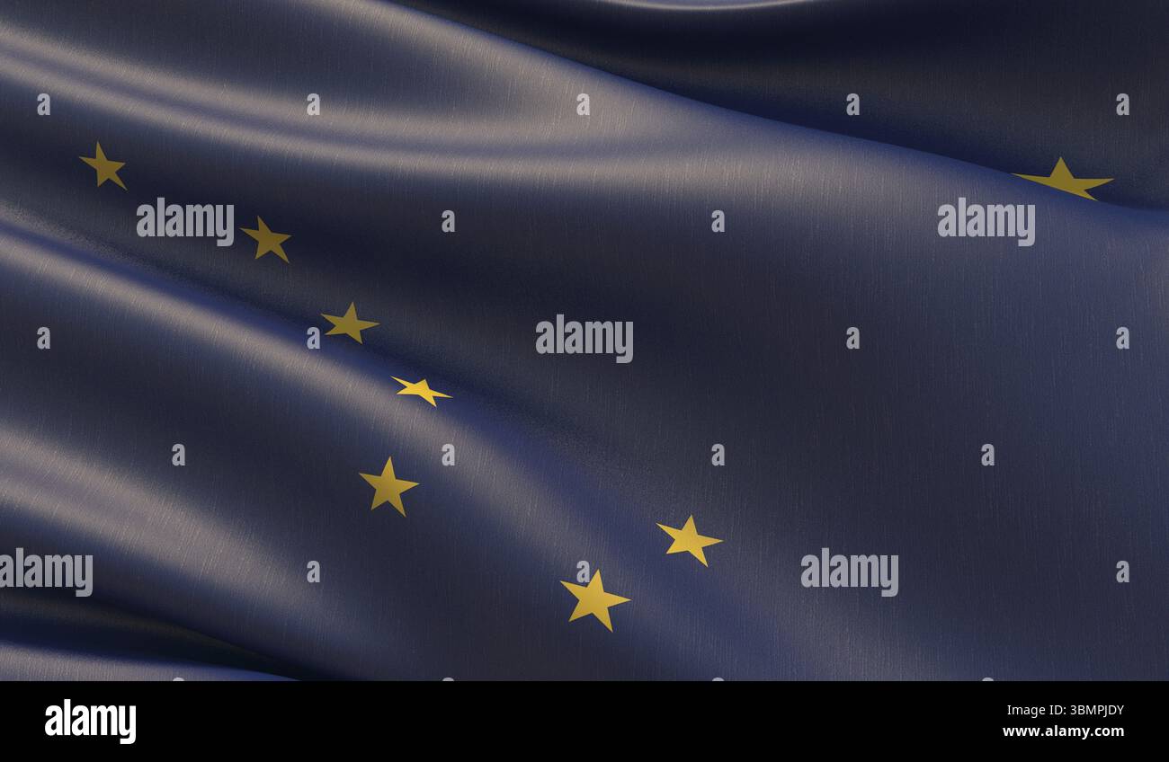 High resolution close-up Flag of Alaska - United States of America ...