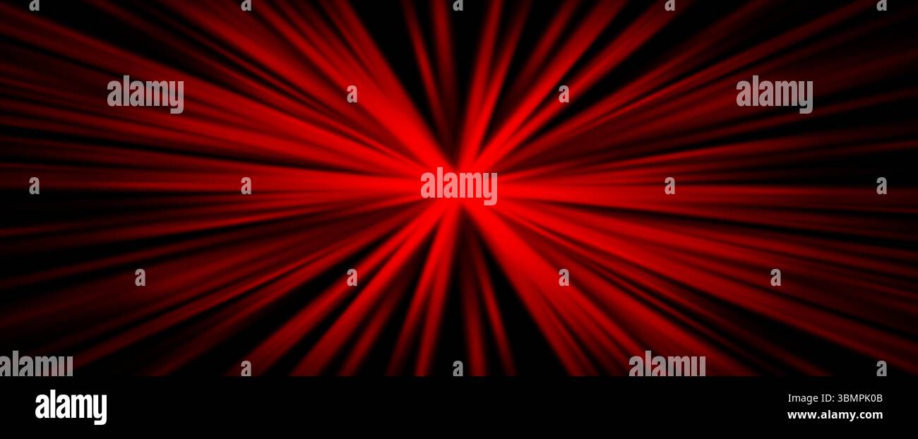 Explosive red light rays, radiate lines burst effect. Sunburst beams ...