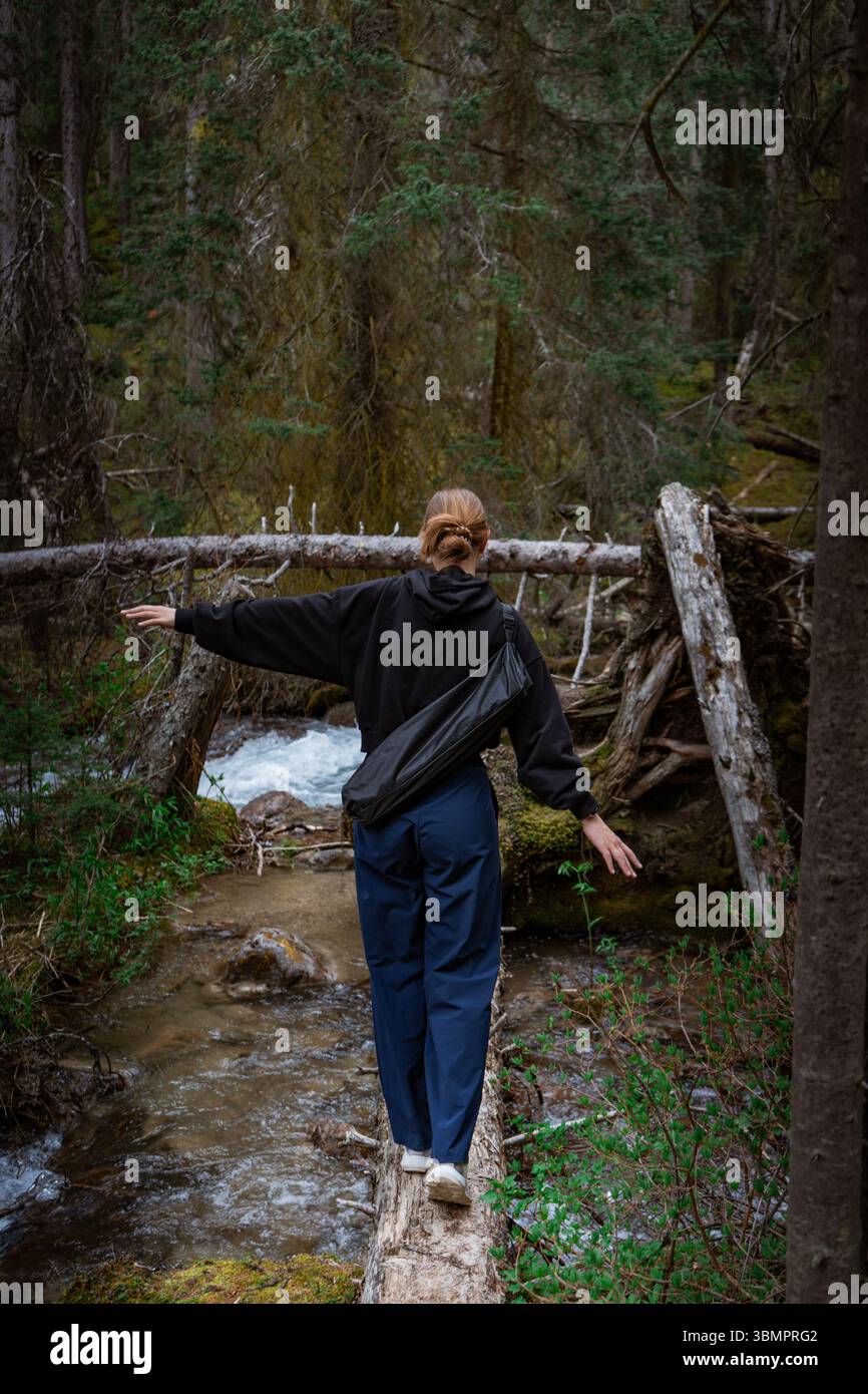 Woman log on earth hi-res stock photography and images - Alamy
