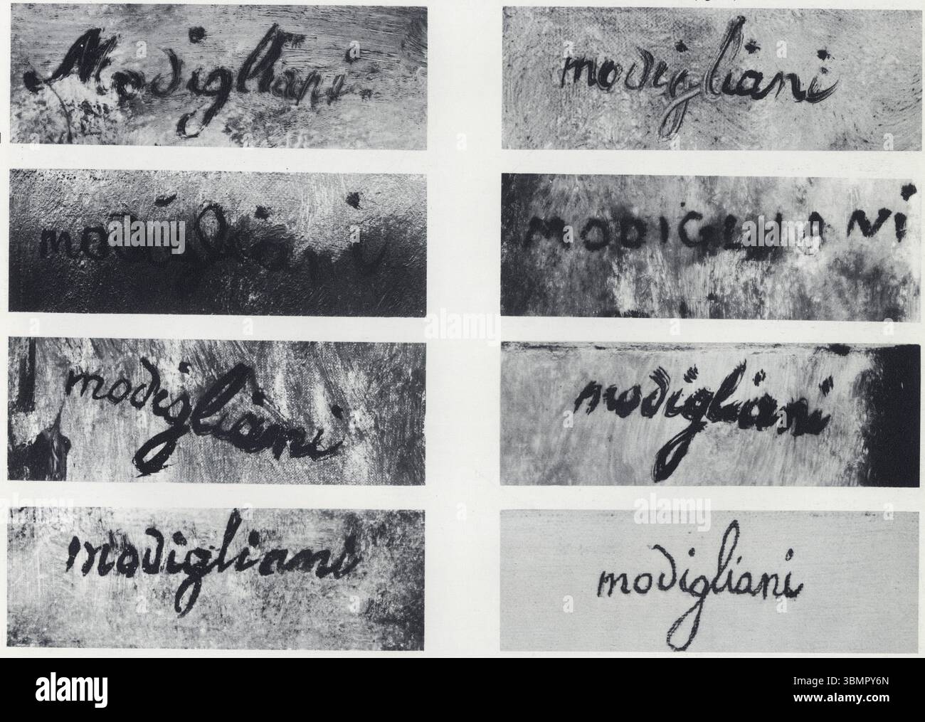 QUELQUES EXEMPLES DE SIGNATURES DE AMEDEO MODIGLIANI Stock Photo - Alamy