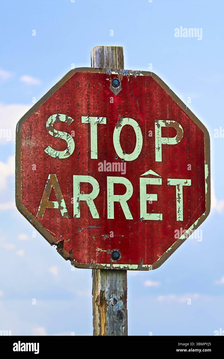 Old stop sign in hi-res stock photography and images - Alamy