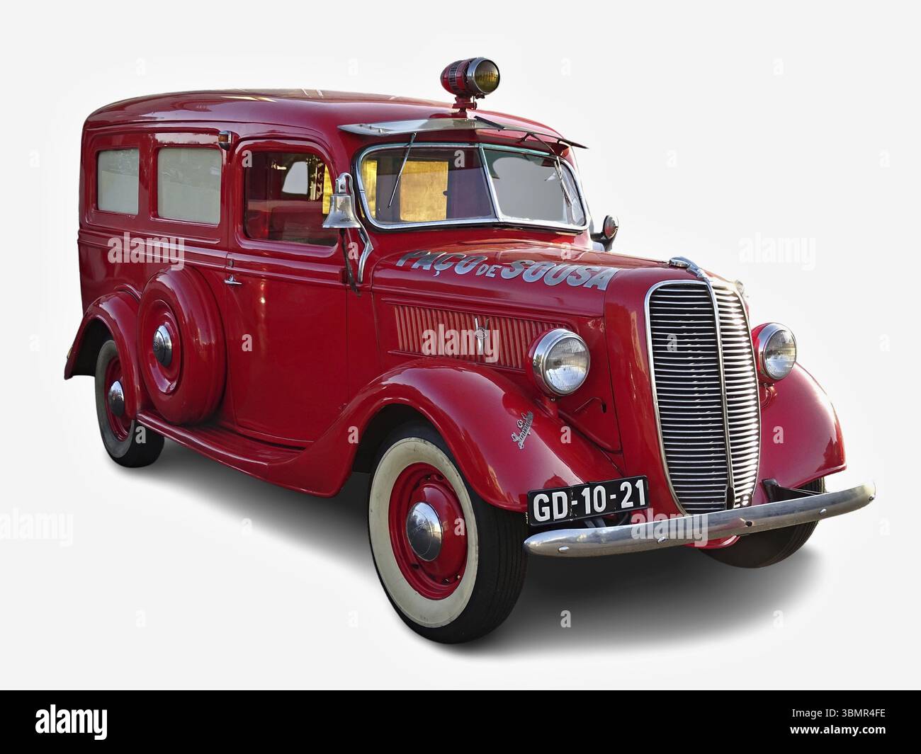 Gleaming red vintage Ford fire engine from Figueira de Sousa, Portugal ...