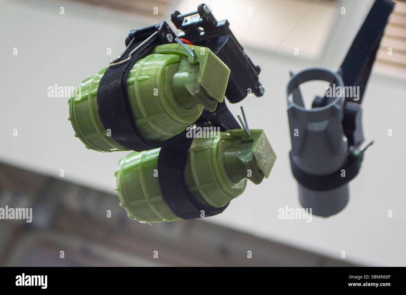 Hanging grenade. Grenade printed on 3D printer from melted plastic ...