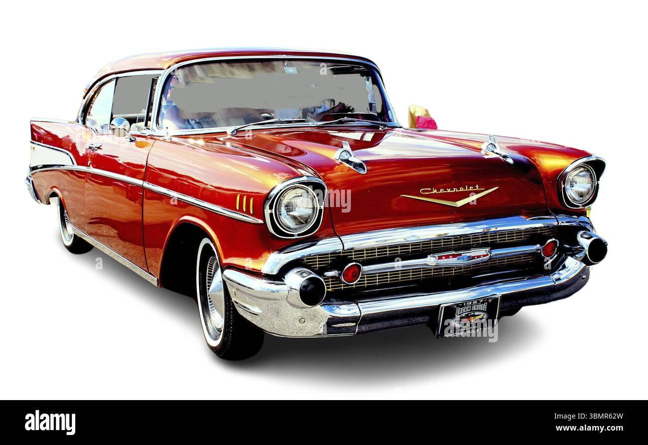 Red 1957 chevrolet bel air Cut Out Stock Images & Pictures - Alamy