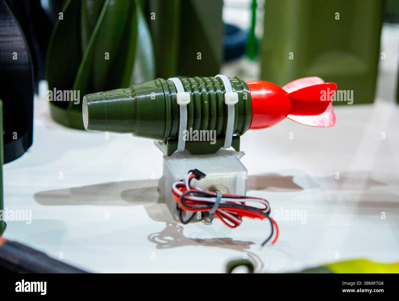 Bomb. Small bomb model for drone. Model of bomb printed on 3D printer ...