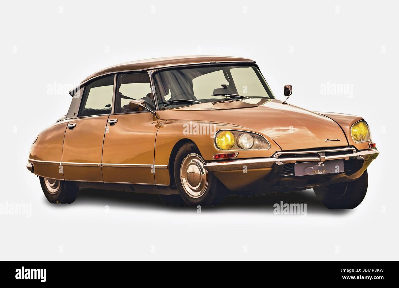 Classic Citroen DS car parked, showing its aerodynamic and futuristic ...