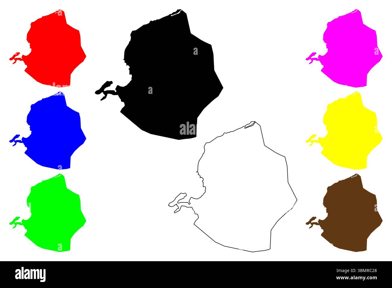 Montego Bay city (Jamaica, Cornwall County) map vector illustration, scribble sketch Mobay or ...