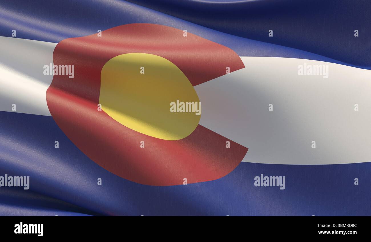 High resolution close-up Flag of Colorado - United States of America ...