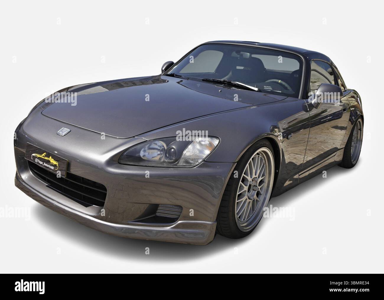 Grey Honda S2000 with tuning parts, parked and shining under the sun ...