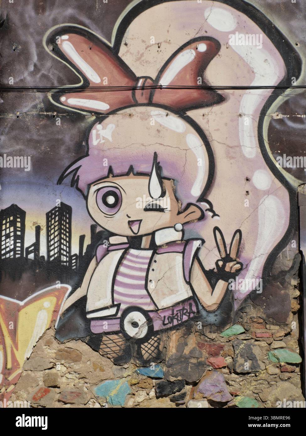 Playful manga style graffiti hi-res stock photography and images - Alamy