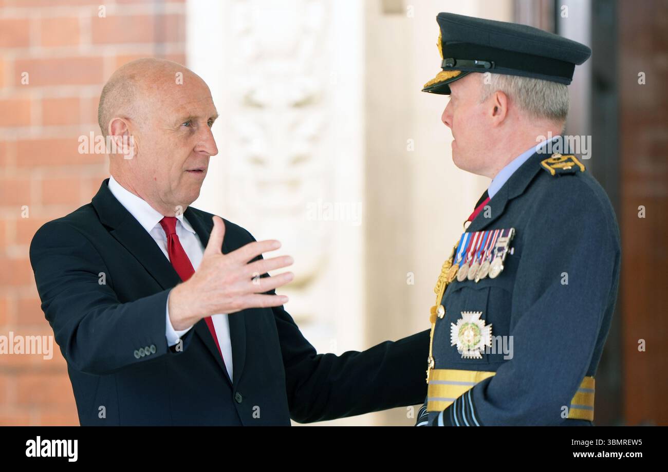 Defence Secretary John Healey (left) and Air Chief Marshal Sir Rich ...