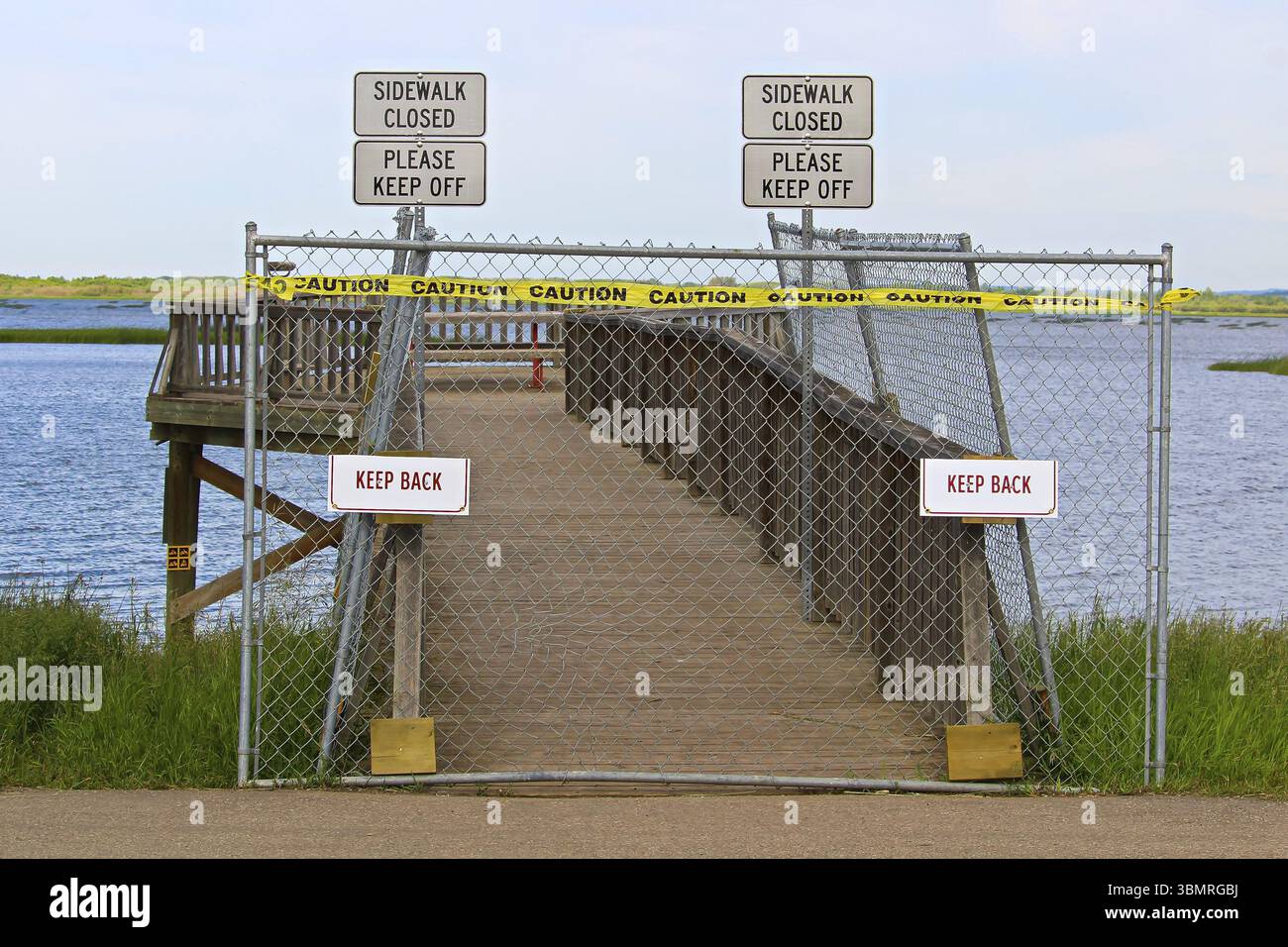 A lookout boardwalk closed due to safety issues Stock Photo - Alamy