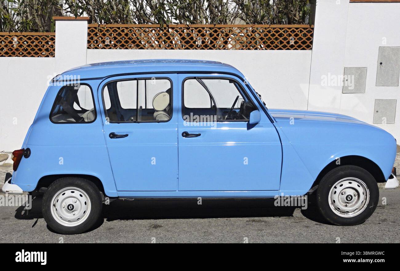 Great classic Renault 4 in light blue Stock Photo - Alamy