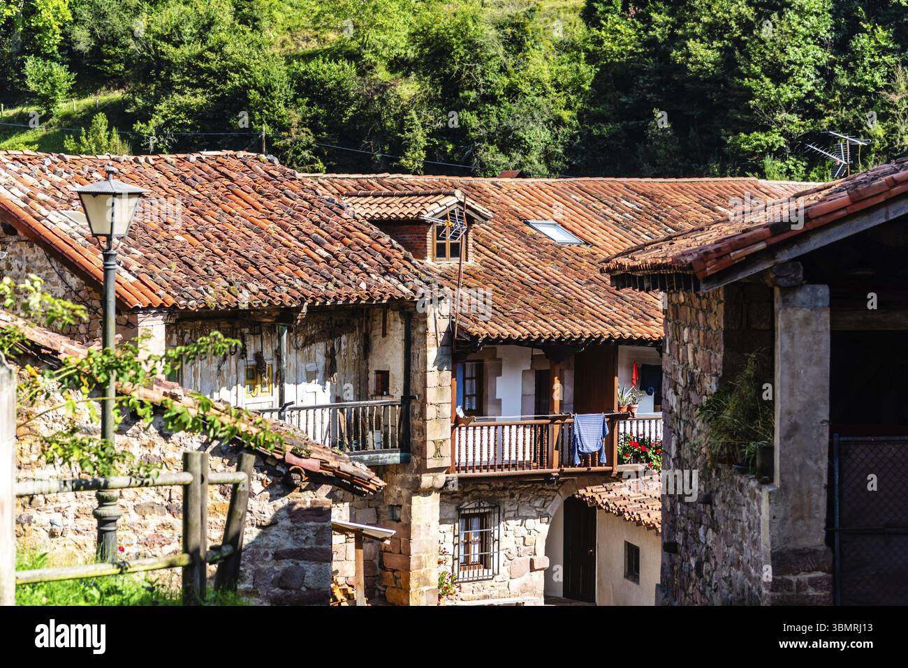 Scenic view of Carmona, a traditional small village in Cantabria. One ...