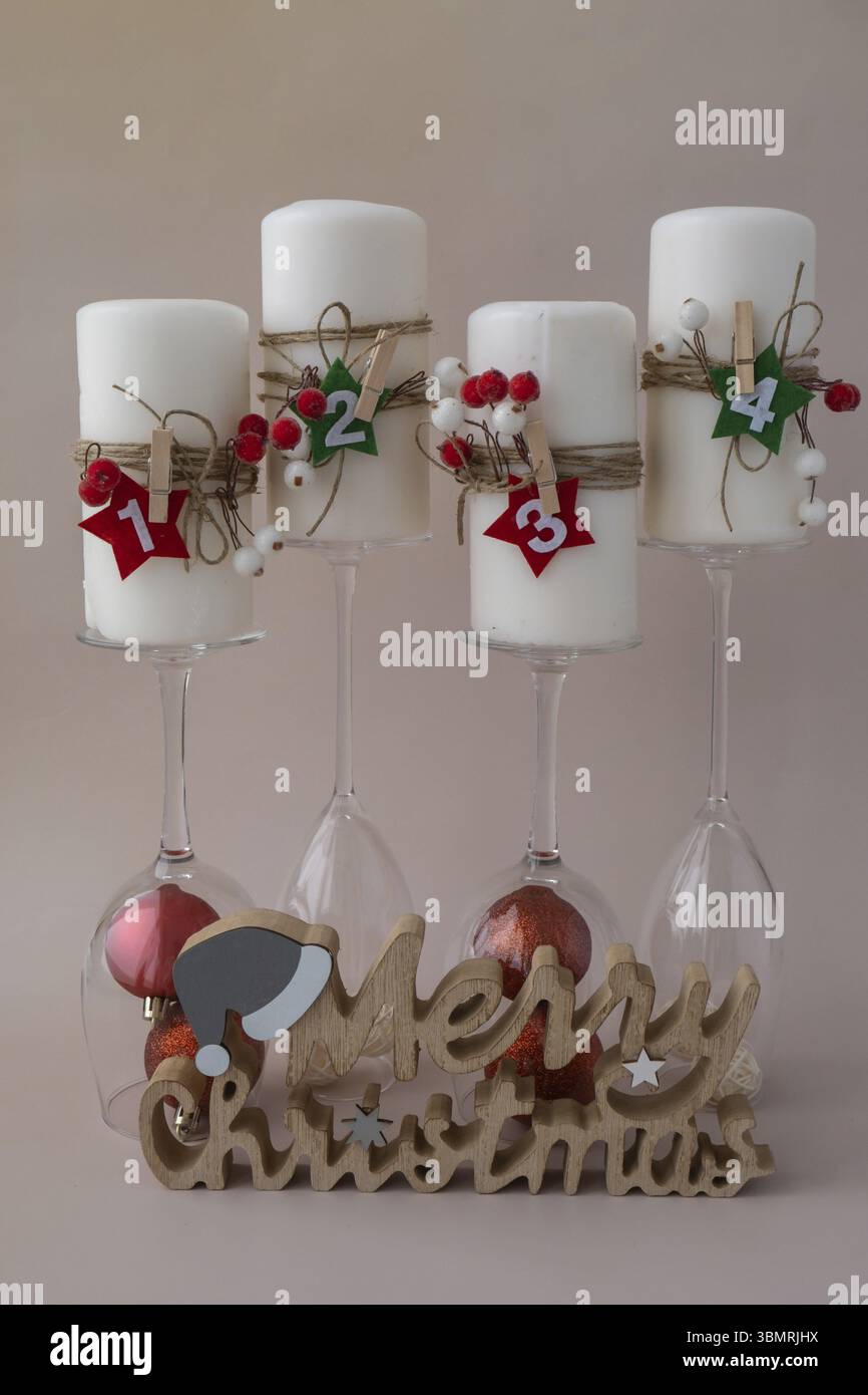 Traditional four advent weeks calendar before Christmas holidays ...