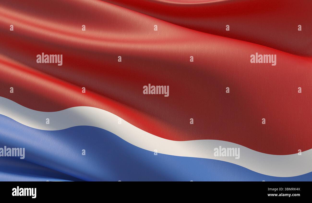 The flag of Amur Oblast. High resolution close-up 3D illustration ...