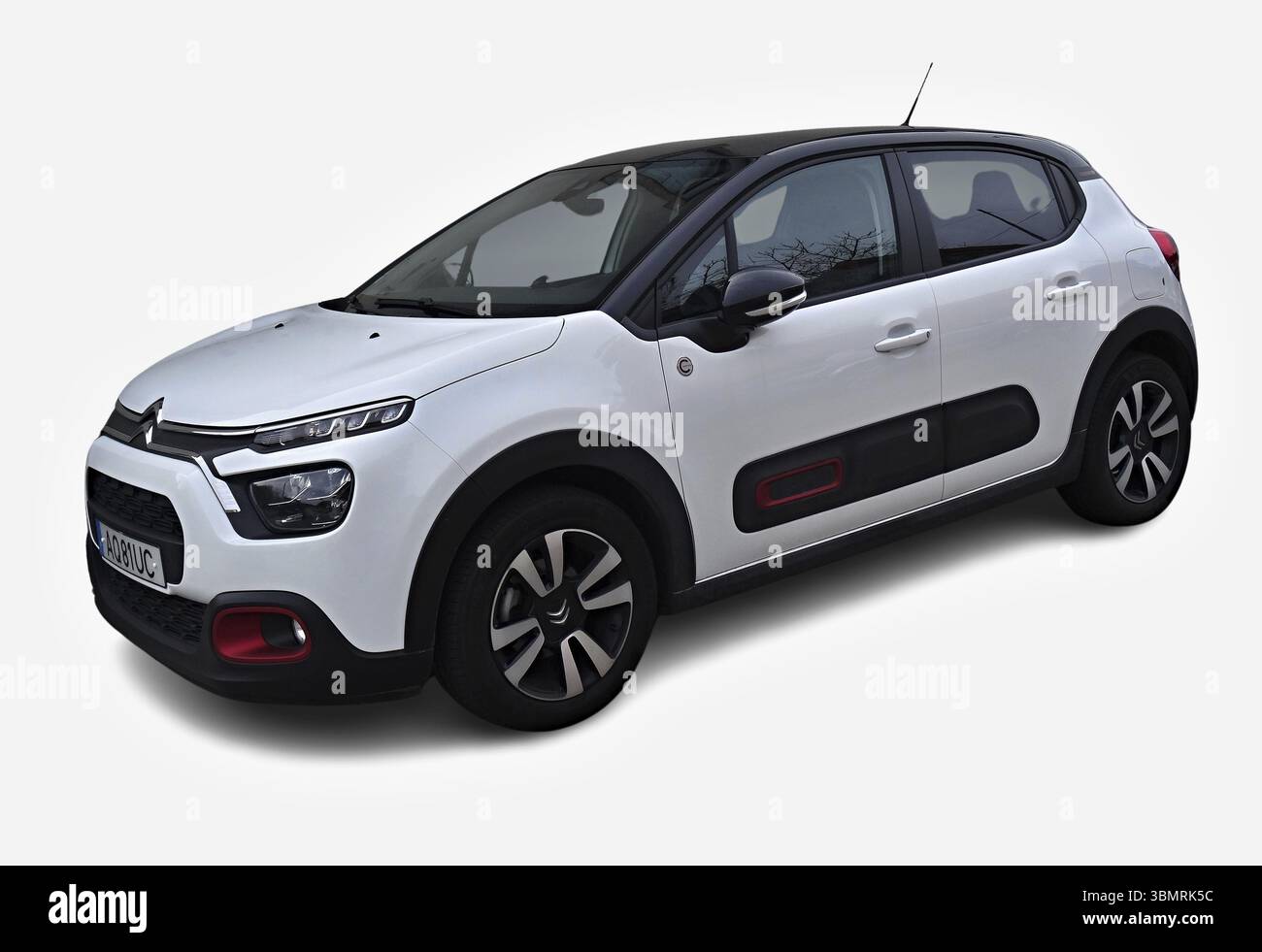 Modern white Citroen C3 parked, highlighting its sleek design and fuel ...