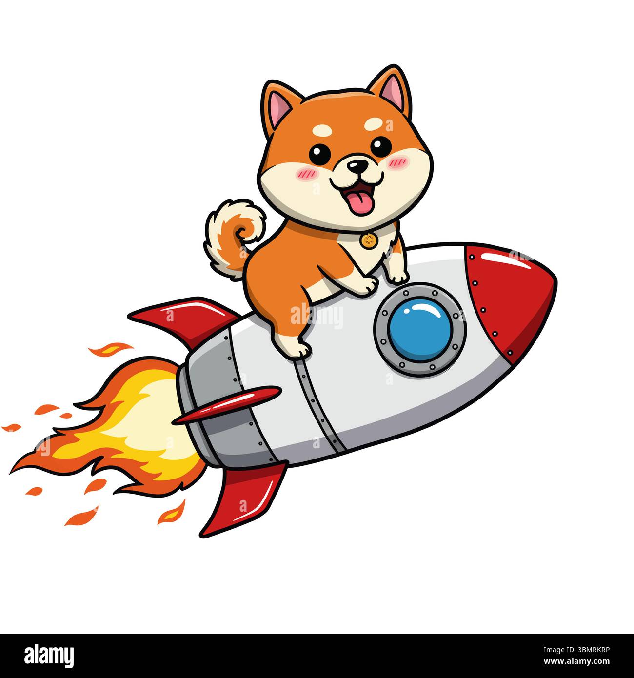 Funny Shiba Inu Flying Rocket Vector: Crypto Meme Dog Digital ...