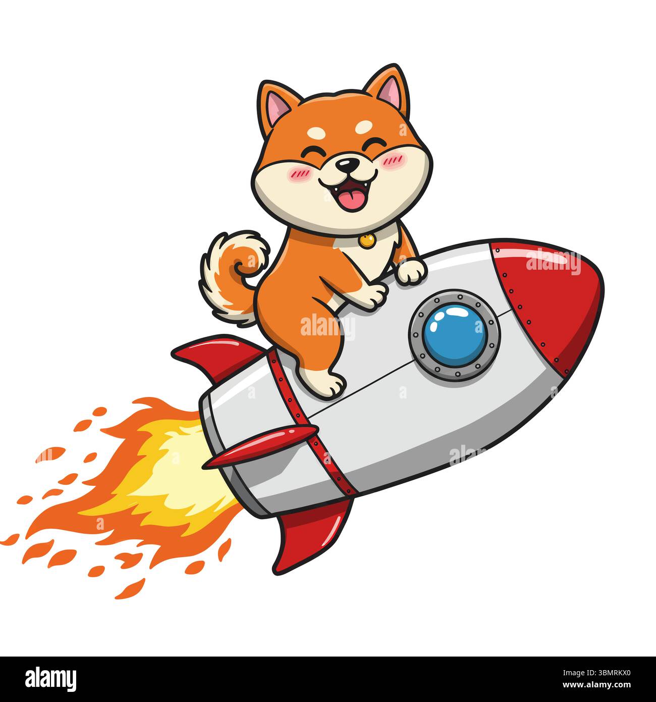 Funny Shiba Inu Flying Rocket Vector: Crypto Meme Dog Digital ...