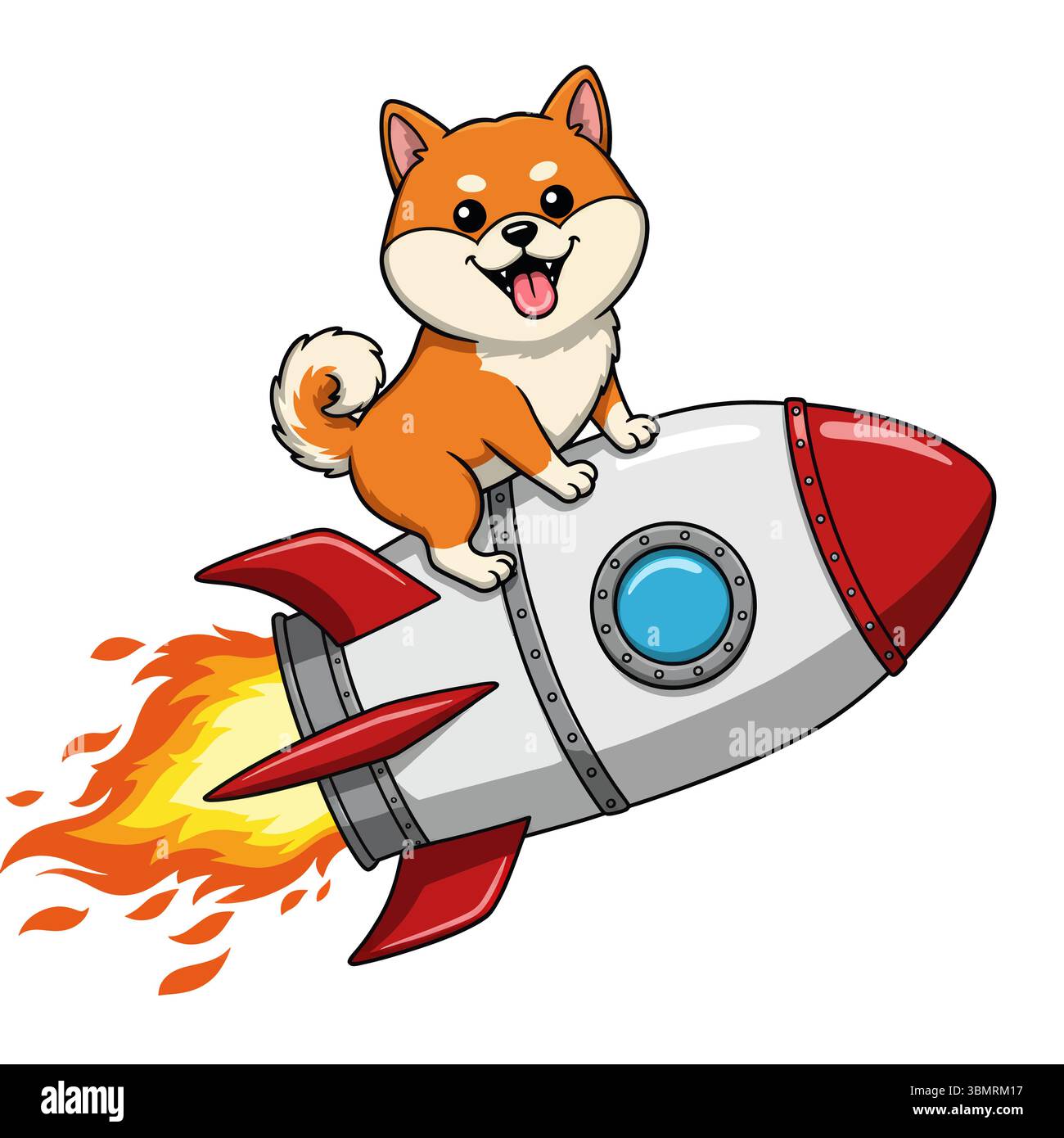 Funny Shiba Inu Flying Rocket Vector: Crypto Meme Dog Digital ...