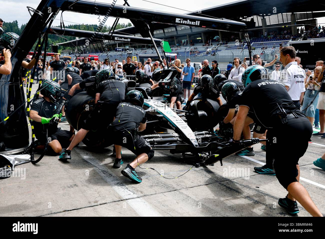 Mercedes AMG F1 Team pit stop practice during the Formula 1 MSC Cruises ...