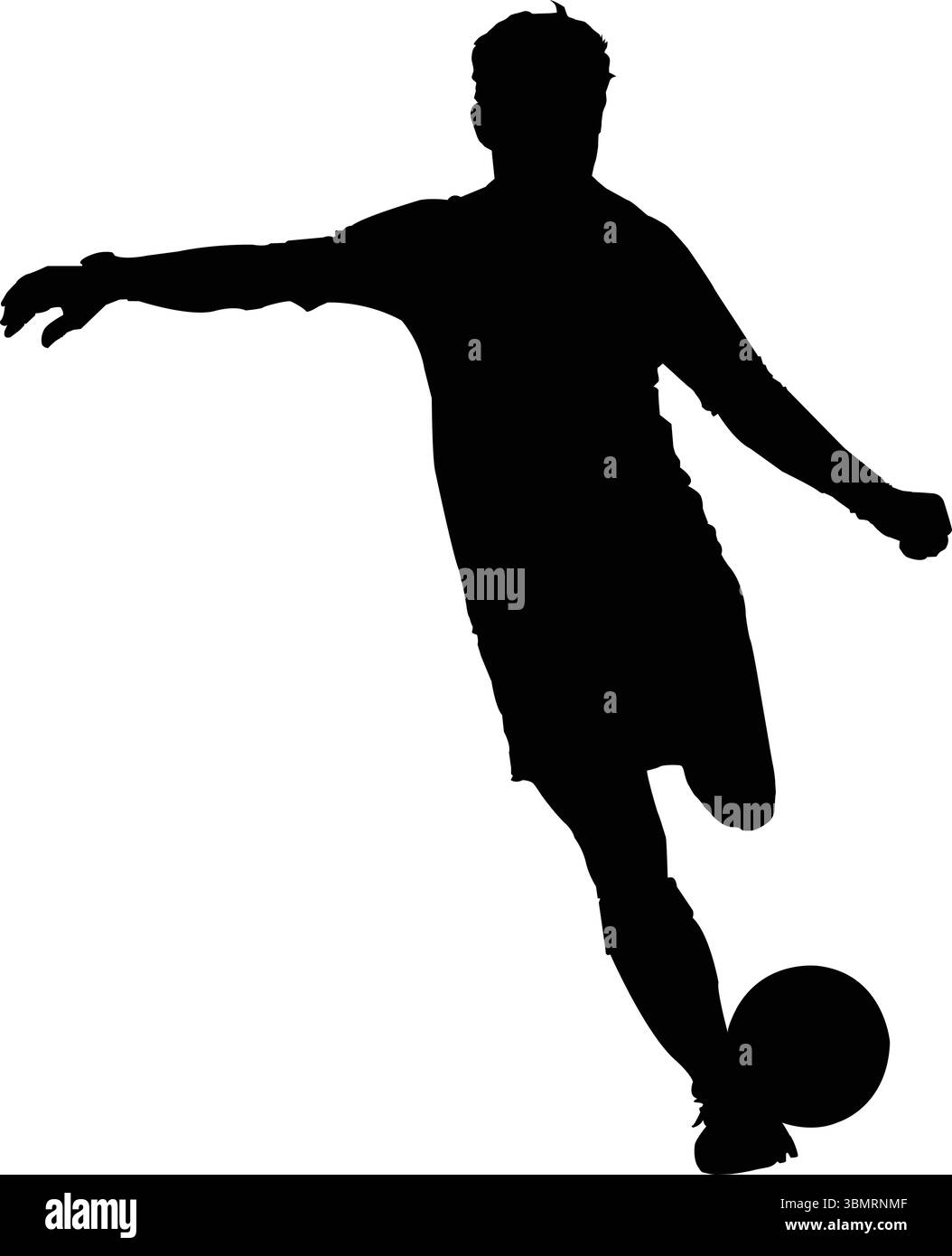 soccer player silhouette, football kick vector, slide tackle action ...