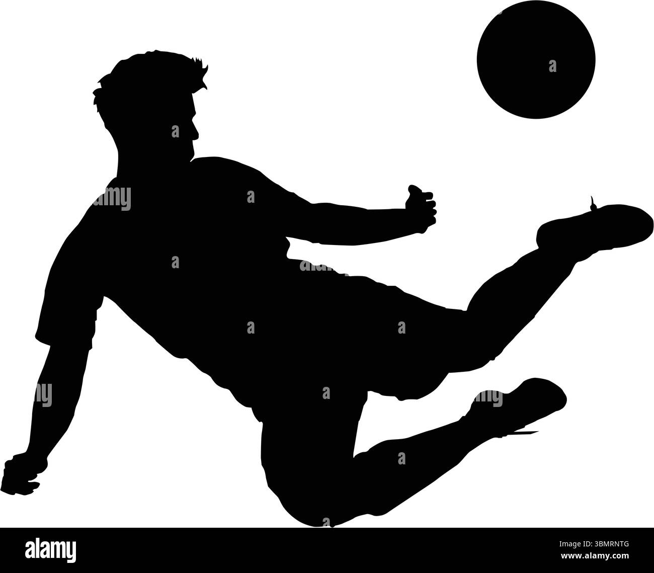 soccer player silhouette, football kick vector, slide tackle action ...