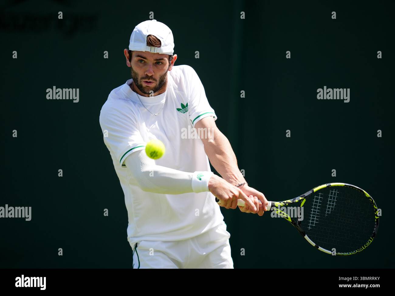 Jacob Fearnley on the practice courts at the All England Lawn Tennis ...