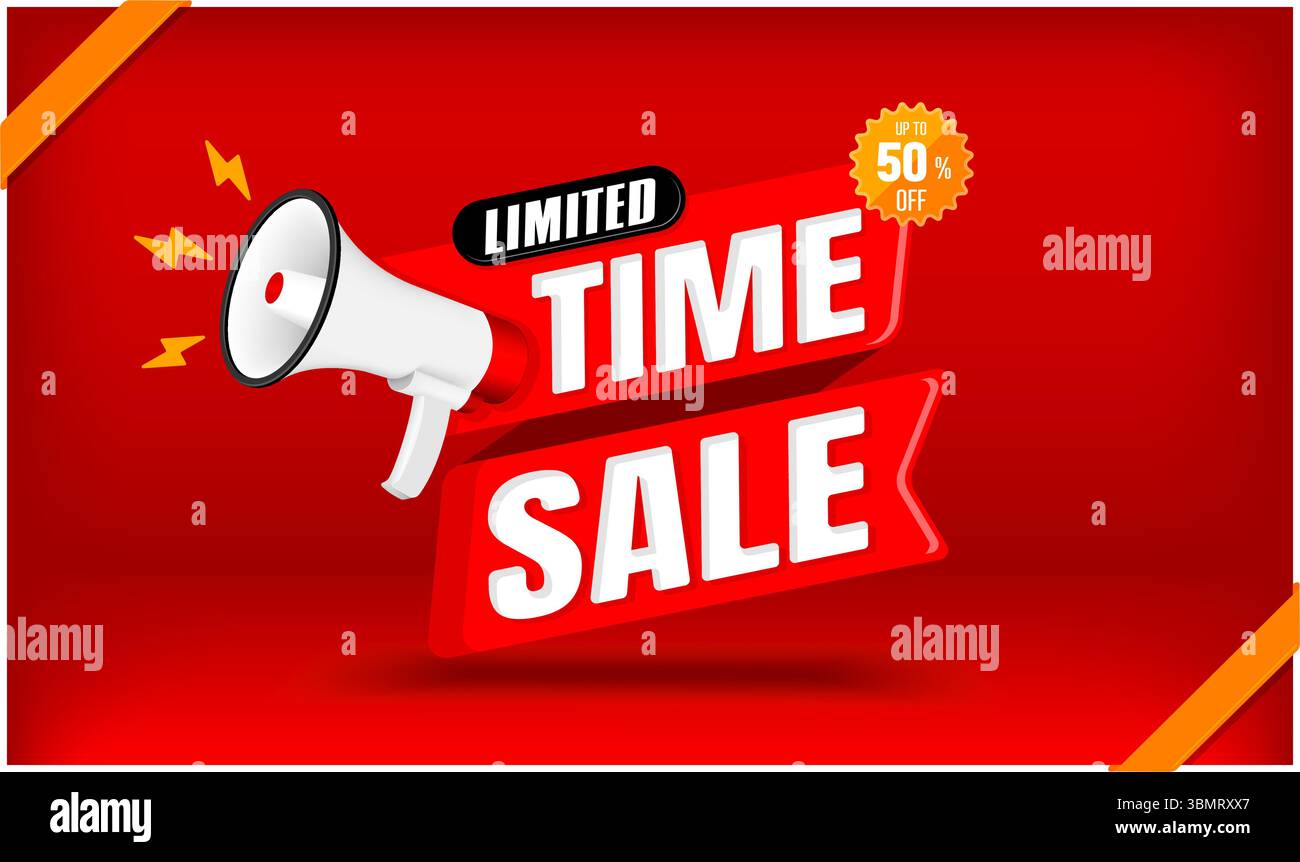 Limited time sale vector banner illustration Stock Vector Image & Art ...