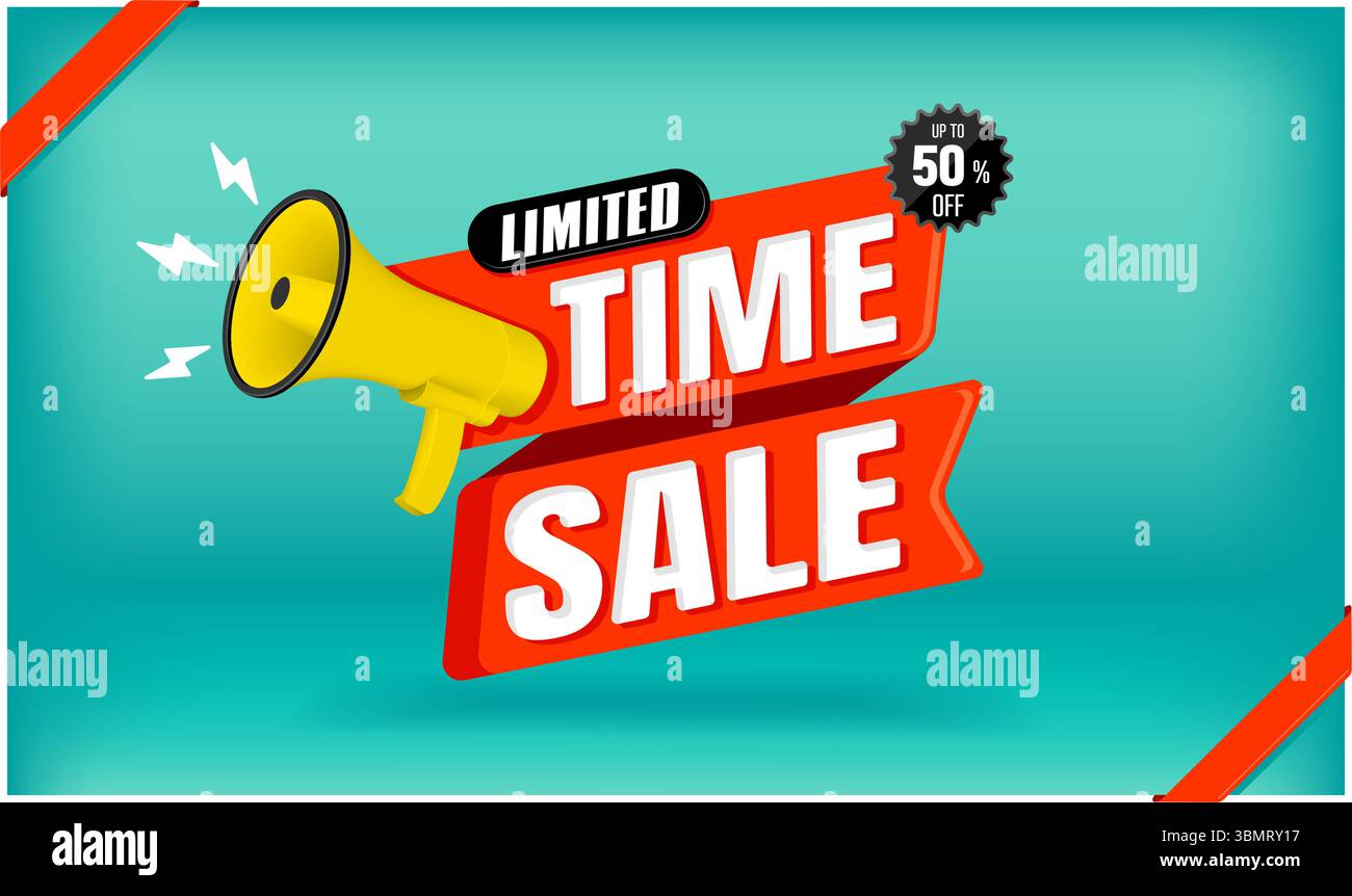 Limited time sale vector banner illustration Stock Vector Image & Art ...