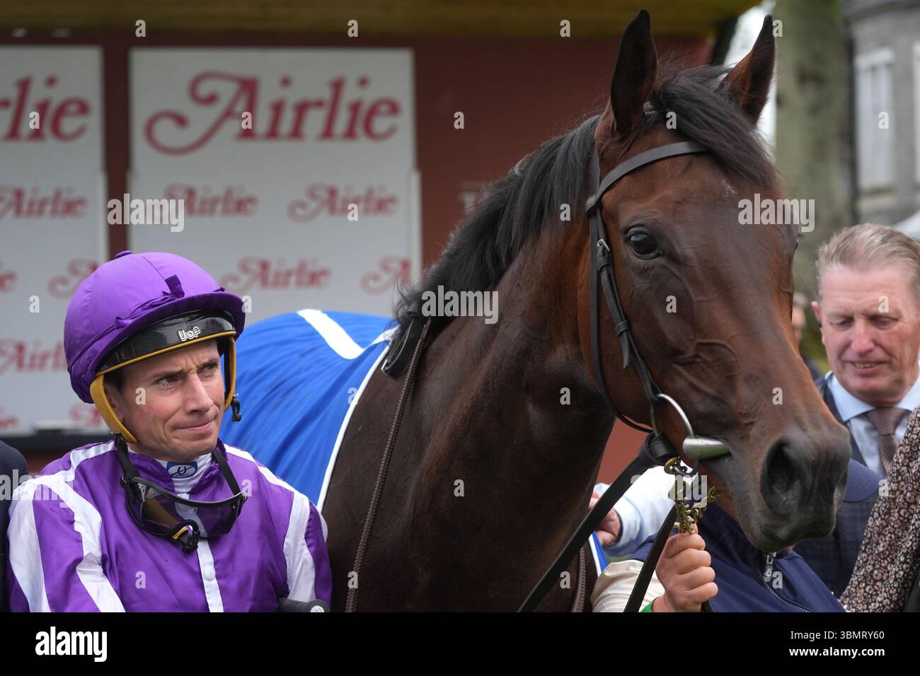 Jockey Ryan Moore after winning the Airlie Stud Stakes with Beautify on ...