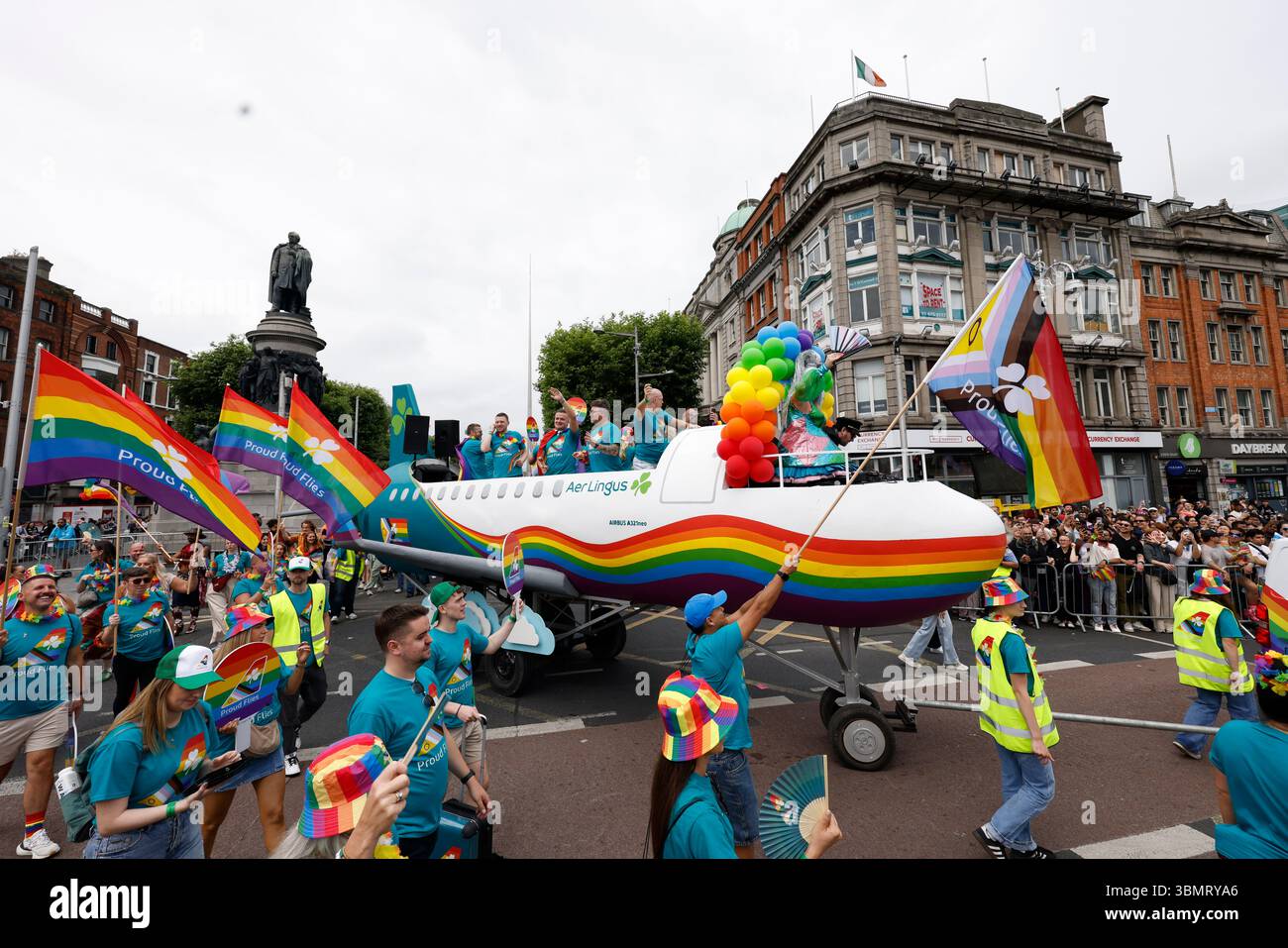 People take part in the Dublin Pride parade through the city centre ...