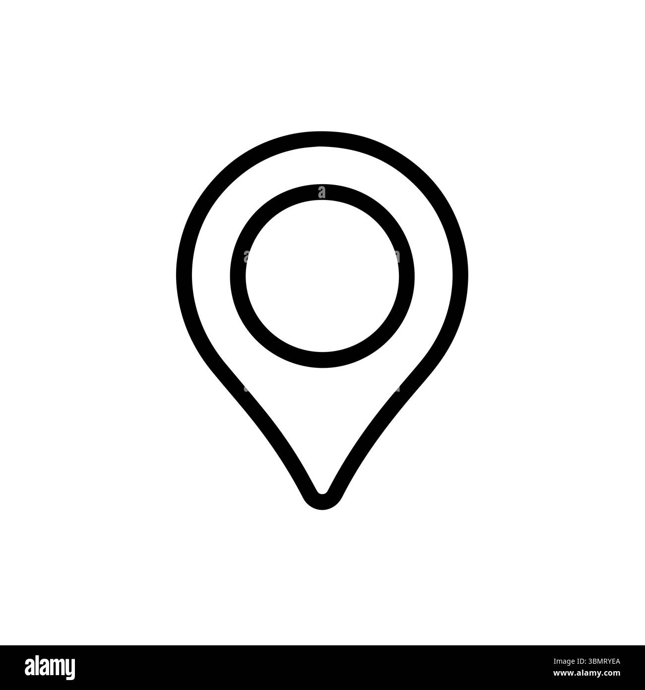 Location map pin icon line pin marker isolated on transparent ...