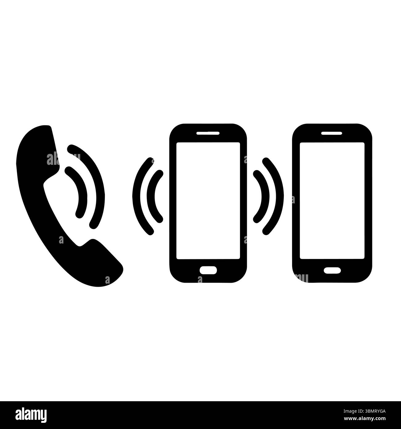 telephone call icon Ringing phone set telephone call sign smartphone ...