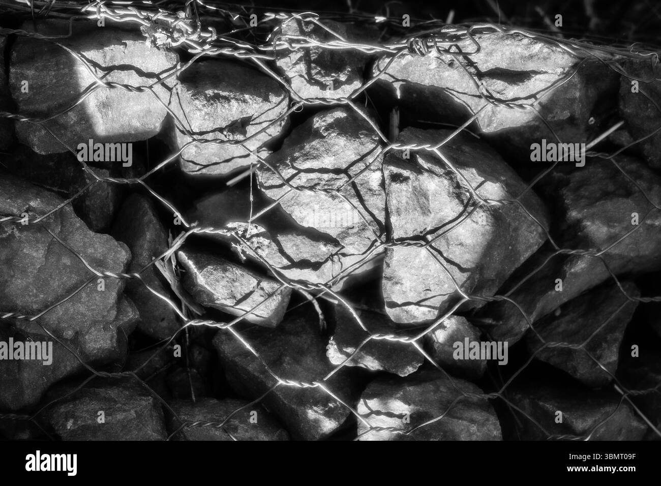 Stones and wire Black and White Stock Photos & Images - Alamy