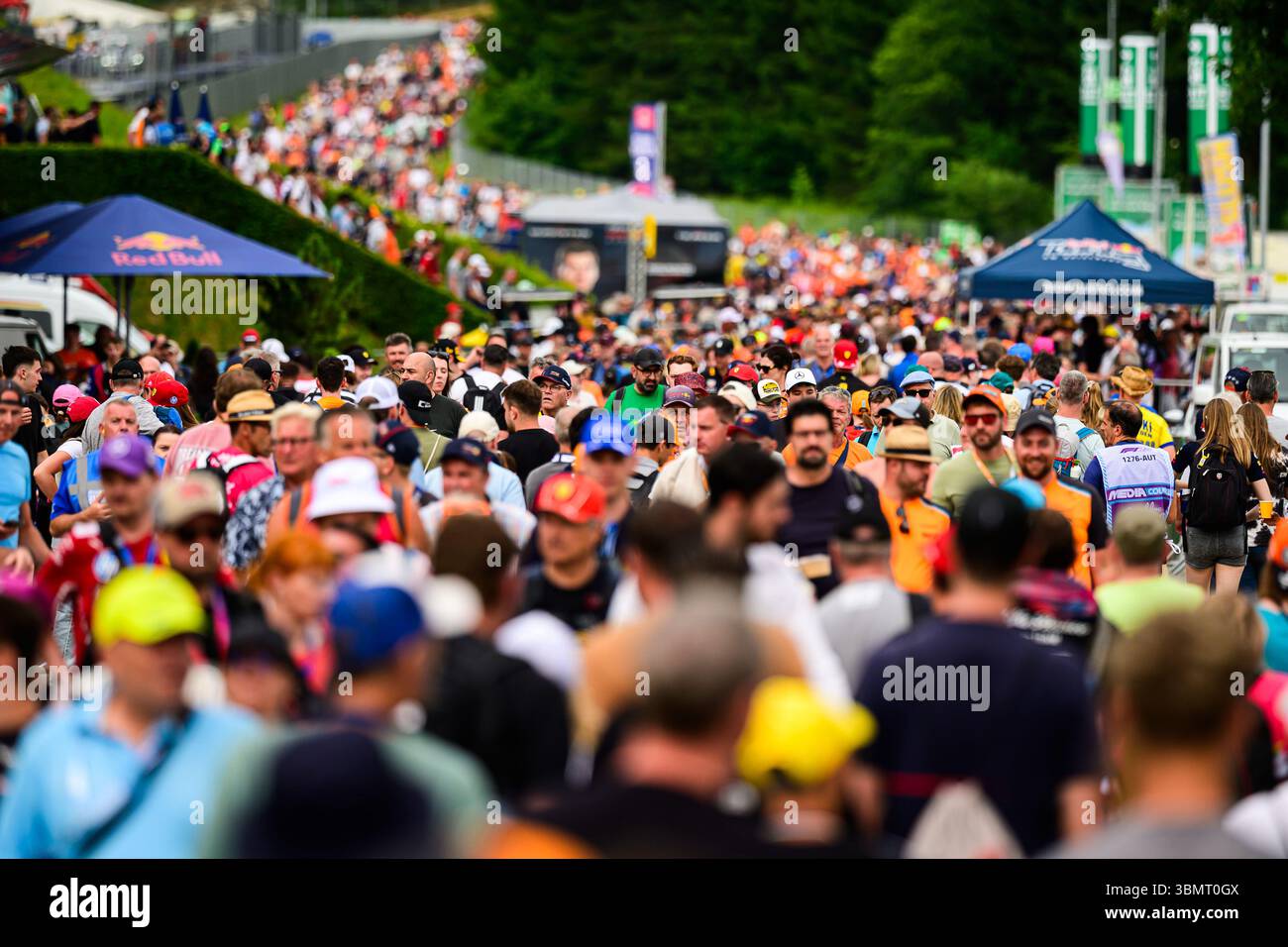 F1 fans are seen during the Austrian F1 Grand Prix at the Red Bull Ring ...