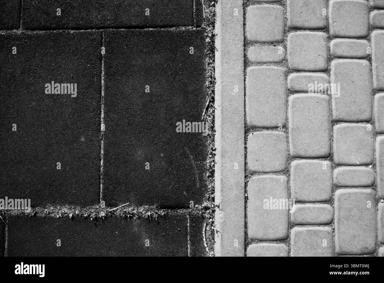 Intersection of Modern and Classic Pavements Stock Photo - Alamy
